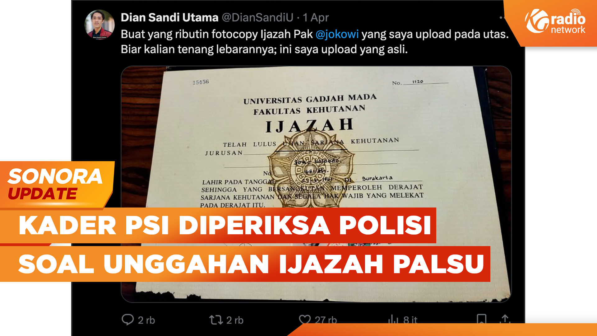 Video: Kader PSI Diperiksa Polisi Soal Unggahan Ijazah Jokowi | SONORA UPDATE