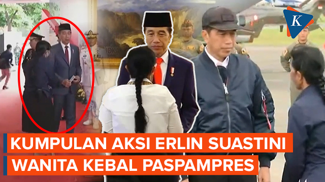 Video: Seakan Kebal Paspampres! Ini Aksi Erlin Suastini Berani Terobos Jokowi