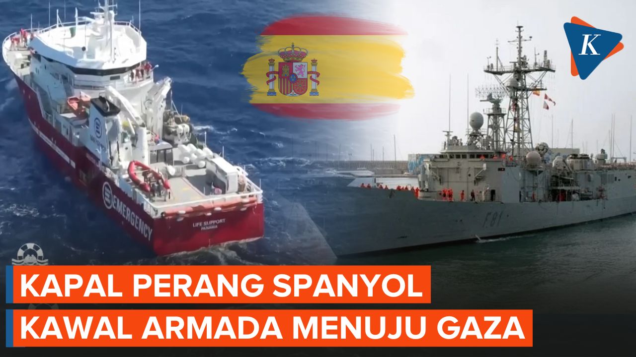 Video: Spanyol Kerahkan Kapal Perang Kawal Armada Global Sumud Menuju Gaza