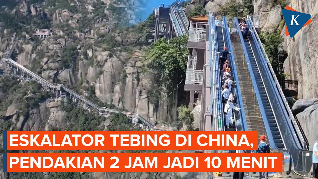 Keajaiban Teknik, China Punya Eskalator Tebing Sepanjang 1.236 Meter