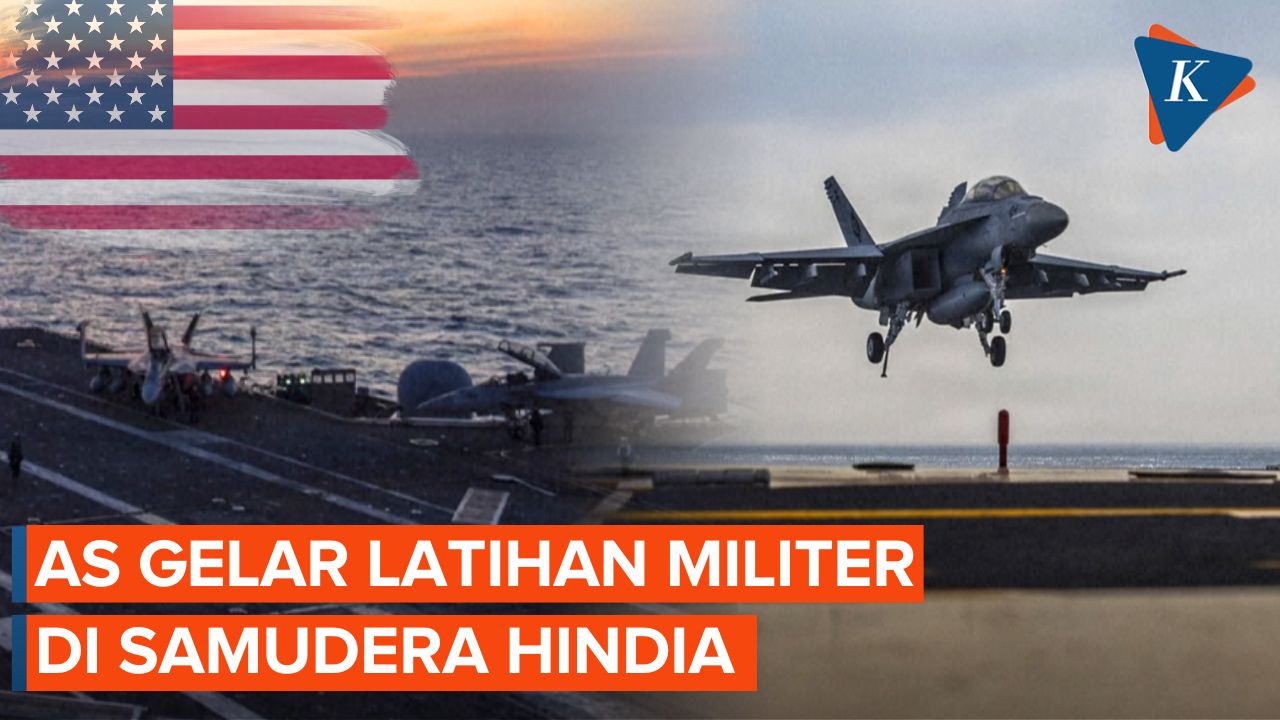 Makin Dekat Iran, Militer AS Latihan dari Kapal Induk di Samudera Hindia