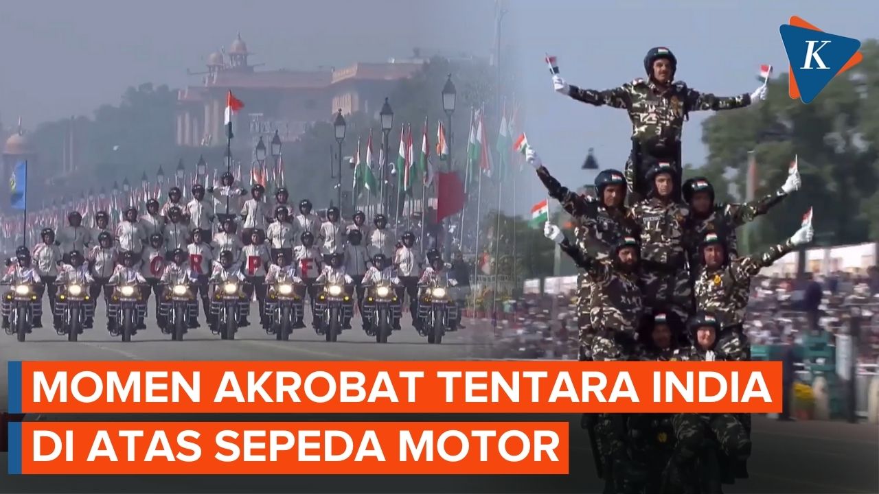 Aksi Akrobatik Tentara India di Atas Motor Warnai Parade Militer di New ...