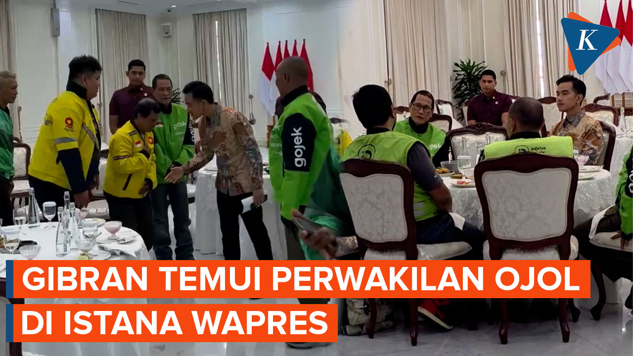 Video: Duduk Melingkar, Gibran Temui Perwakilan Ojol di Istana Wapres