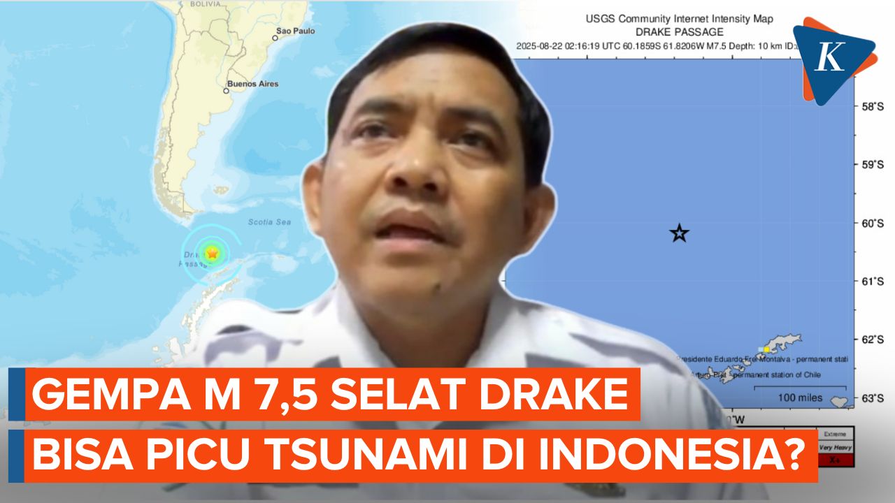 Gempa M 7,5 Guncang Selat Drake, Berpotensi Tsunami di Indonesia?
