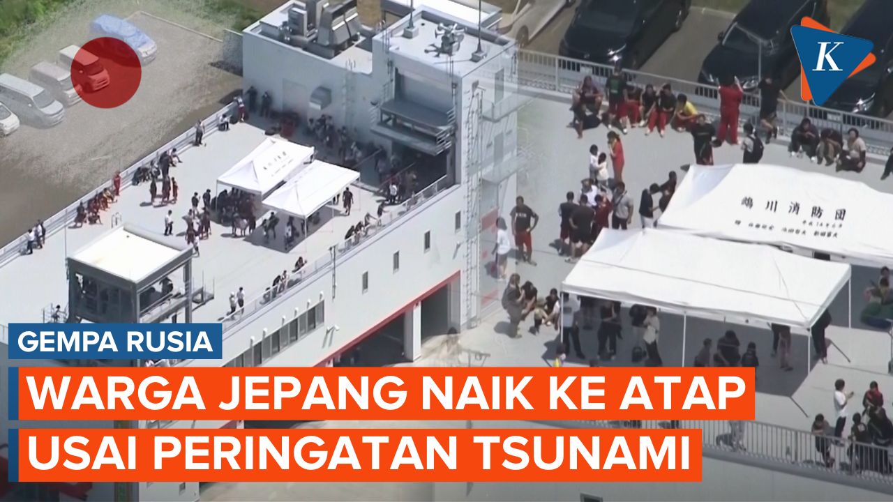 Video: Tsunami Ancam Jepang, Warga Ramai Berlindung di Atap Gedung