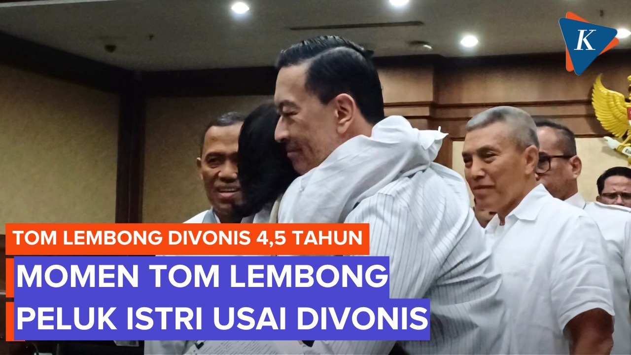 Video: Momen Tom Lembong Berpelukan dengan Istri Usai Divonis Hakim