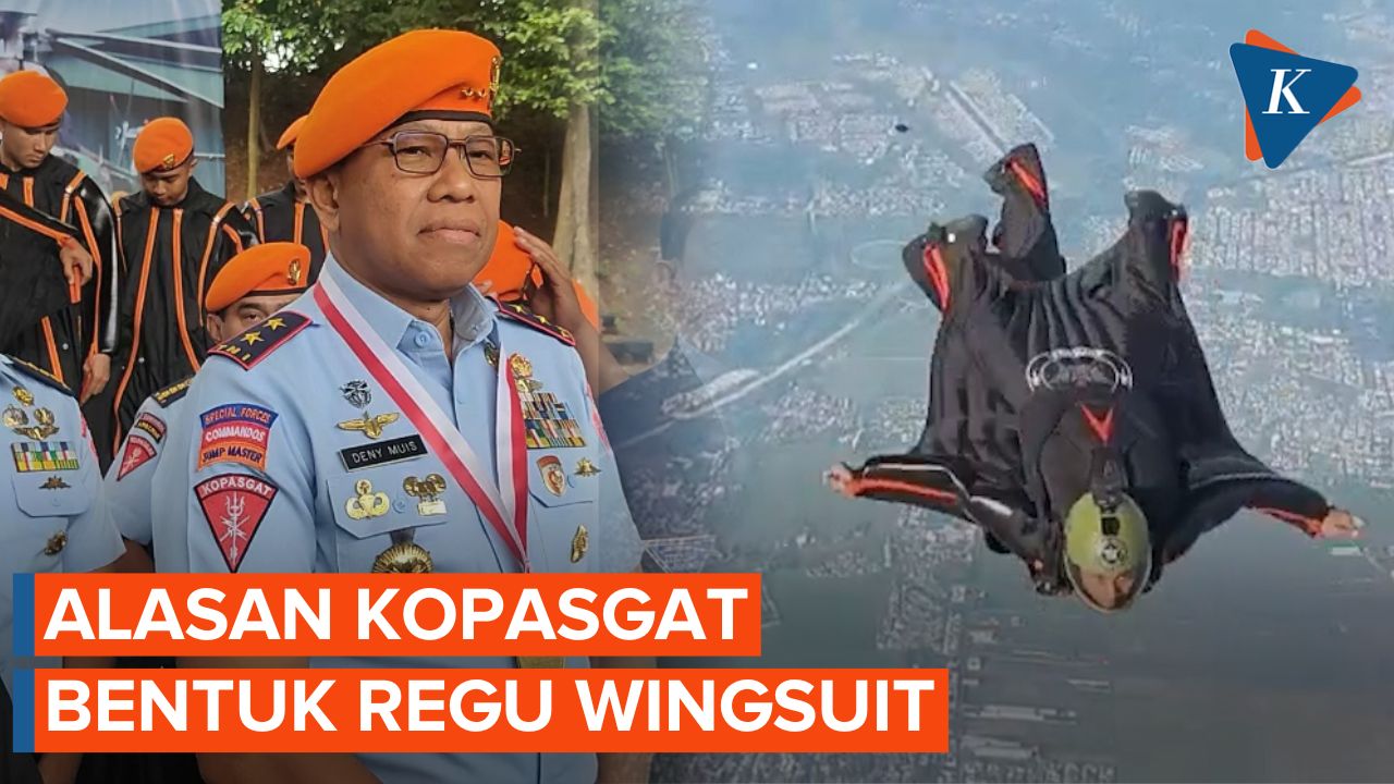 Taktik Baru TNI AU! Regu Wingsuit Kopasgat Siap Tempur dari Langit