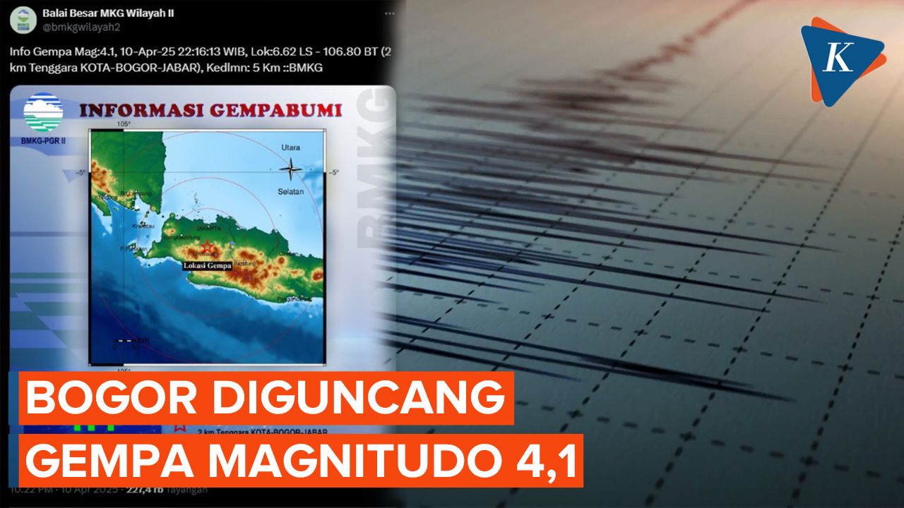 Video: Gempa Magnitudo 4,1 Guncang Bogor, Lokasi Dekat Gunung Salak