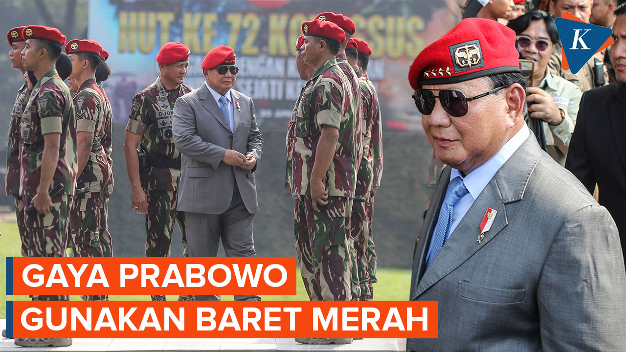 Hadiri HUT Kopassus, Prabowo Kenakan Baret Merah Lengkap dengan Bintang 4
