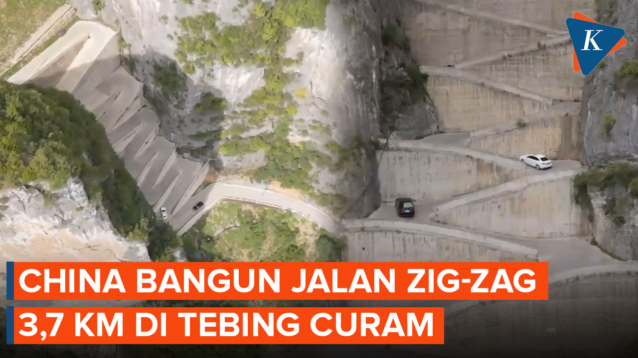 Video: Keajaiban Teknik China, Bangun Jalan Zig-zag Ekstrem di Tebing Curam