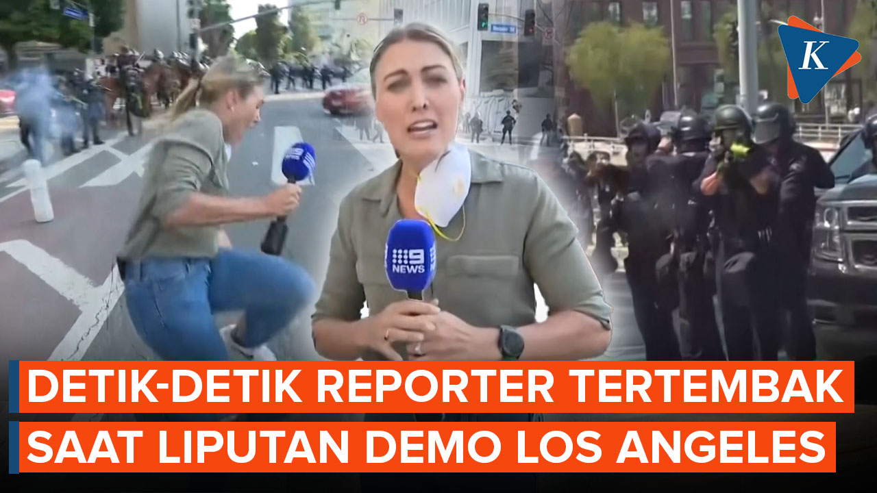 Video: Detik-detik Reporter Tertembak Peluru Karet Saat Meliput Aksi Demo di Los Angeles