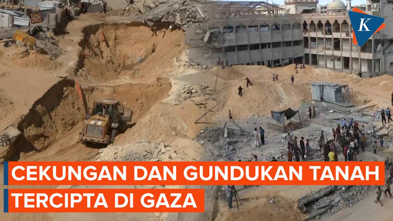 Video: Cekungan dan Gundukan Tanah Tercipta di Gaza, Hamas Cari Jasad ...