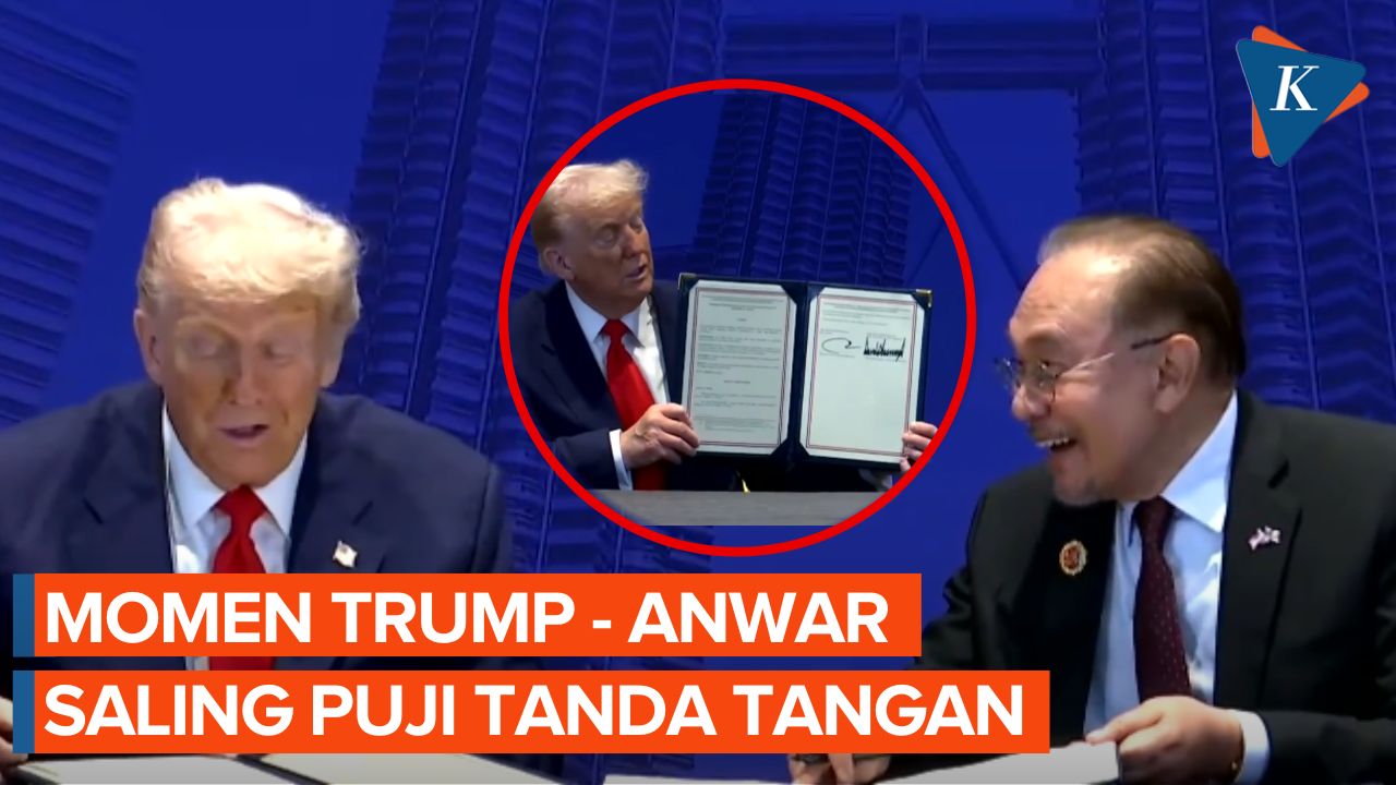 Trump dan Anwar Ibrahim Saling Puji Tanda Tangan Saat Teken Perjanjian ...