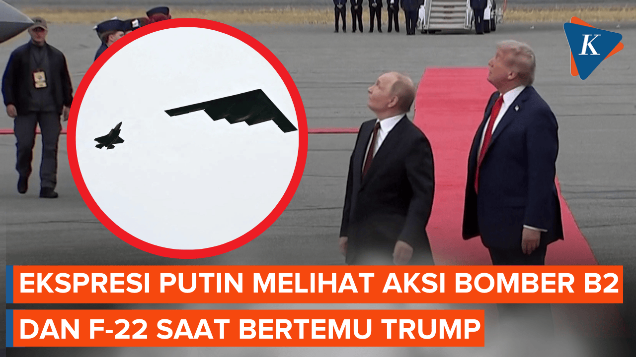 Ekspresi Putin Melihat Bomber B2 dan F-22 AS Terbang di Atasnya Saat ...