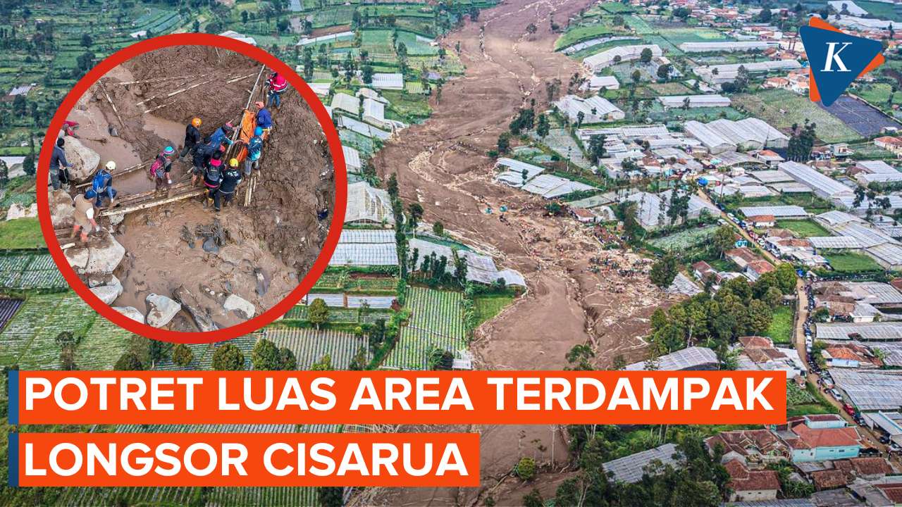 Video: Penampakan Tanah Longsor di Cisarua dari Drone, Luasan Longsor ...