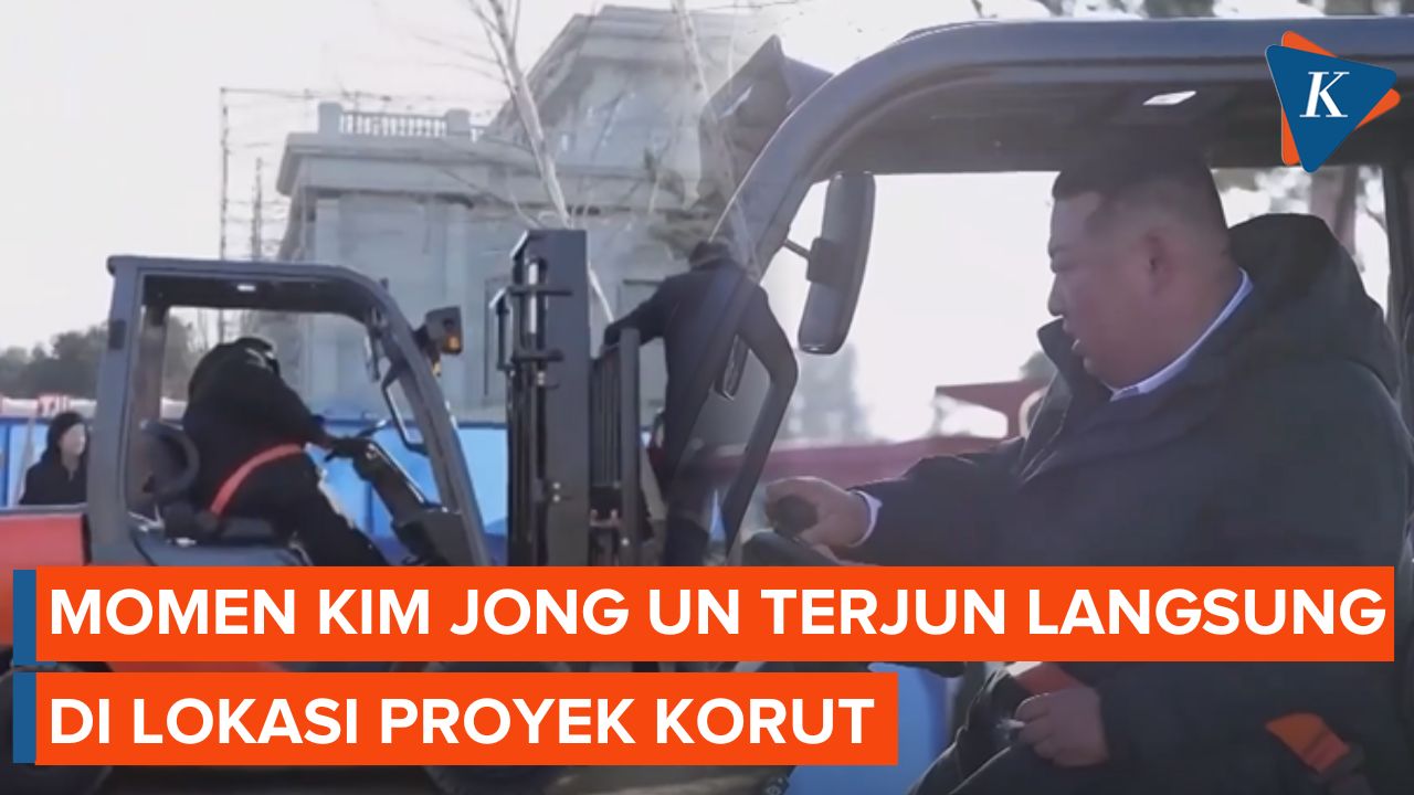 Video: Kim Jong Un Jadi Sopir Forklift, Ikut Tanam Pohon di Proyek Korut
