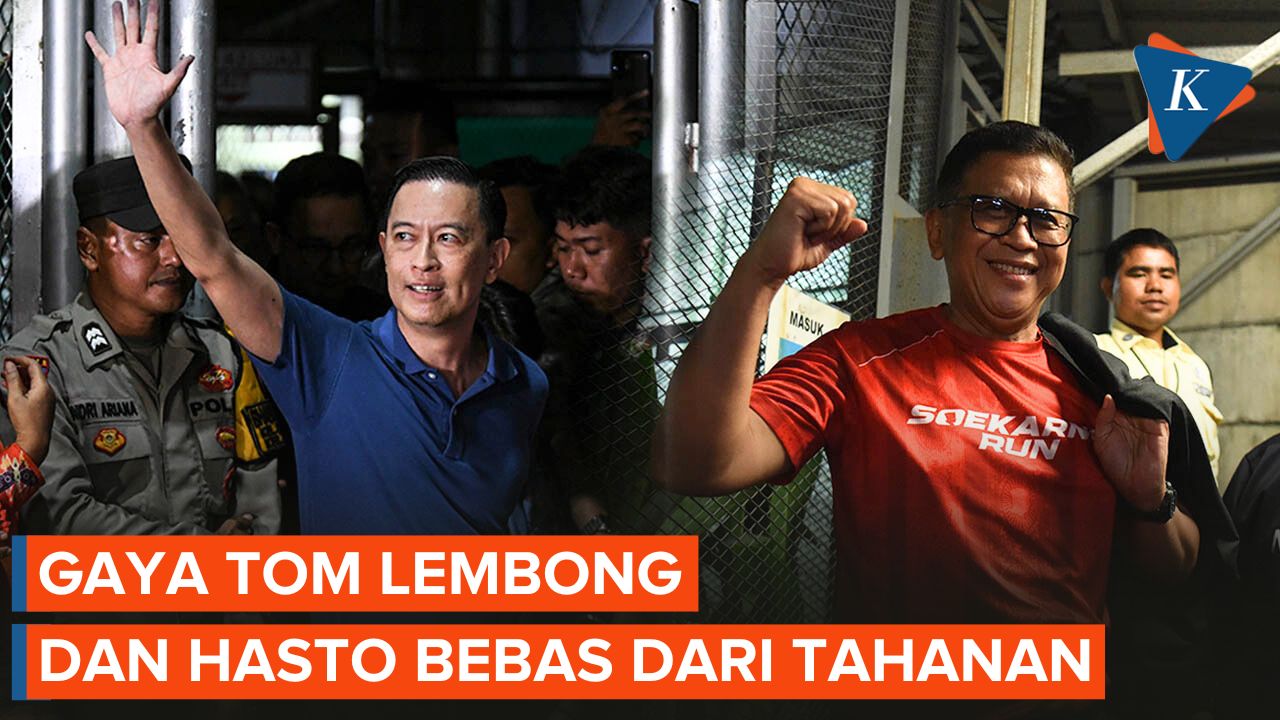 Video: Gaya Tom Lembong dan Hasto Kristiyanto Saat Bebas dari Tahanan