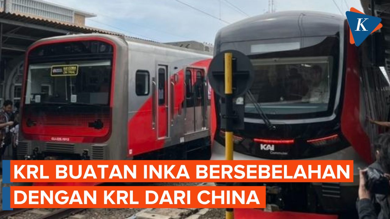 Momen KRL Baru Buatan INKA Bersanding dengan KRL dari China di Stasiun Kota