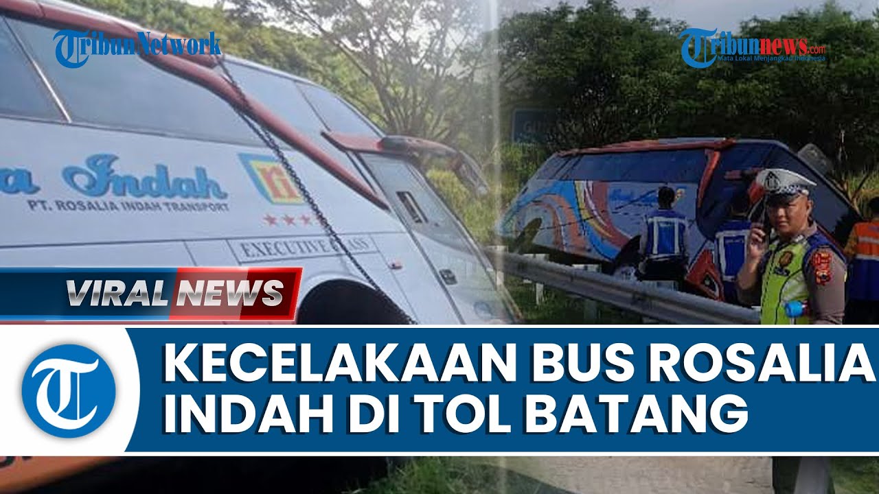 Video: Kecelakaan Tunggal Bus Rosalia Indah di Tol Batang, 7 Orang Termasuk Kondektur Dilaporkan ...