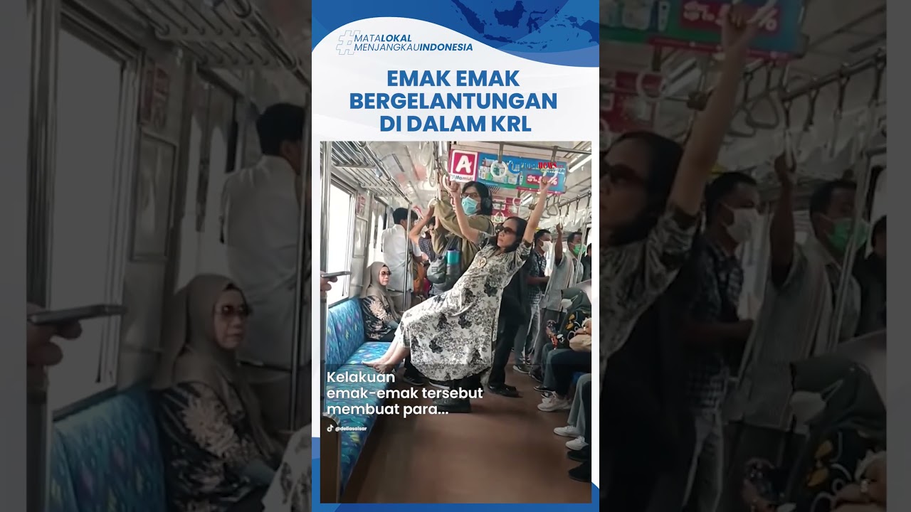 Video: Aksi Nekat Emak emak Gelantungan di Dalam KRL Ngaku Olahraga agar Sehat, Sempat Usir ...