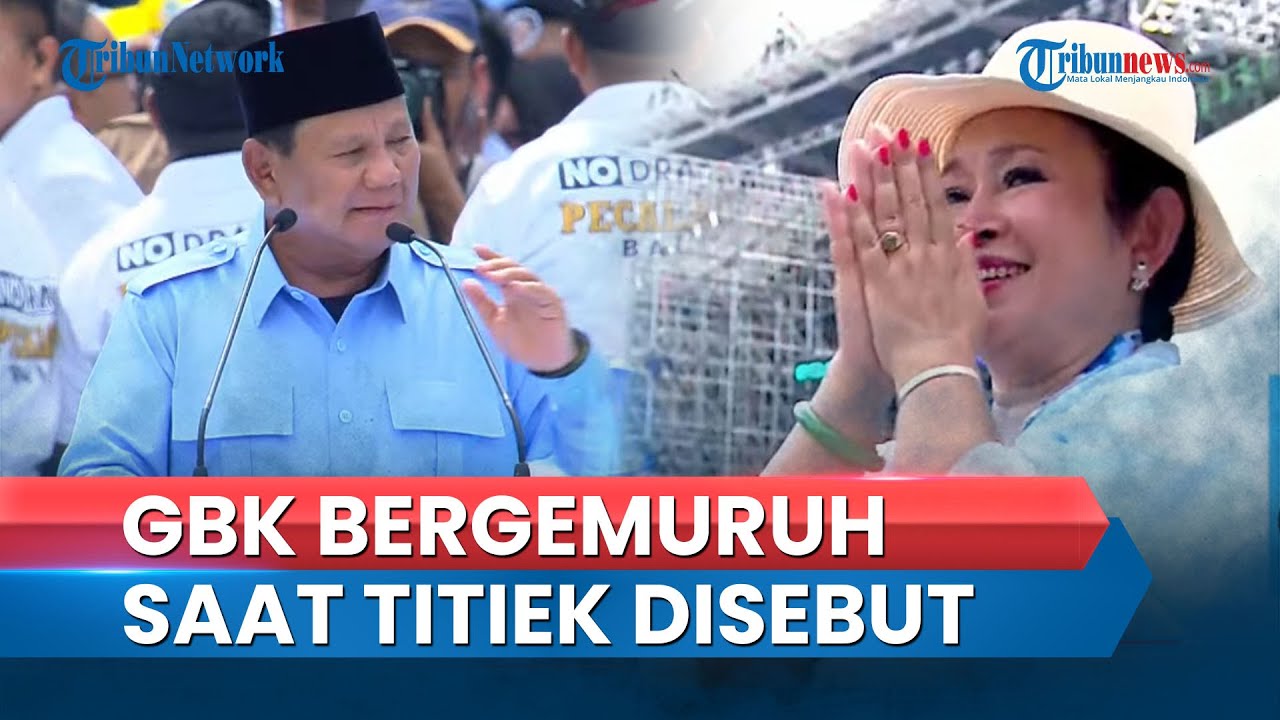 Video: Prabowo Ikut Sapa Titiek Soeharto di atas Panggung, Ribuan Pendukung di GBK Bergemuruh
