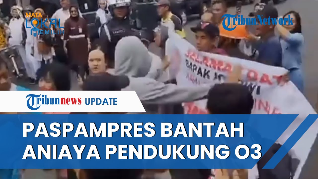 Video: Paspampres Bantah Pukuli Pendukung 03 yang Bentangkan Spanduk Ganjar di Depan Mobil ...
